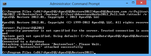 Using Apexsql Restore Command Line Interface 8567
