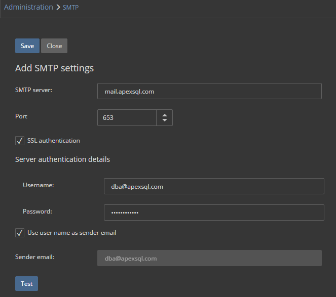Working with email notifications and email profiles in ApexSQL Monitor
