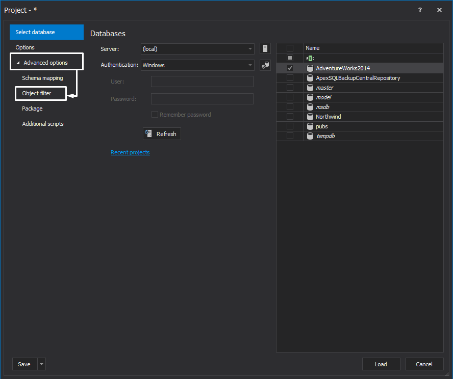 How to narrow the data sub-set for object scripting