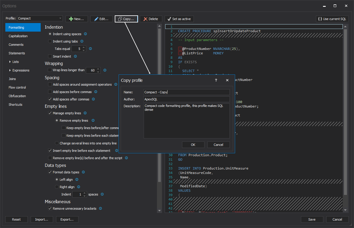 How To Customize Sql Formatting Profiles