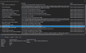 Executing a health check analysis of the SQL Server instance Security ...