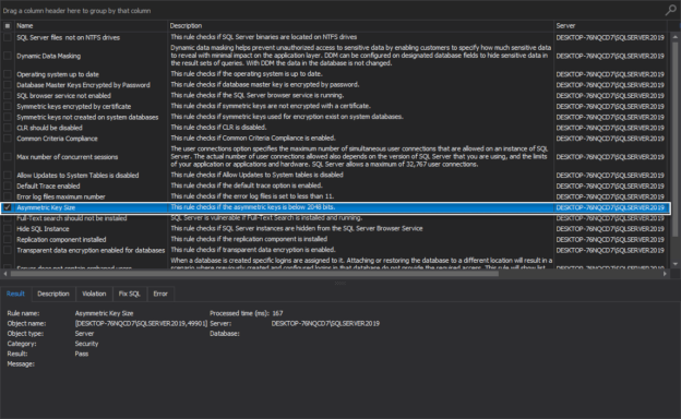 Executing a health check analysis of the SQL Server instance Security ...